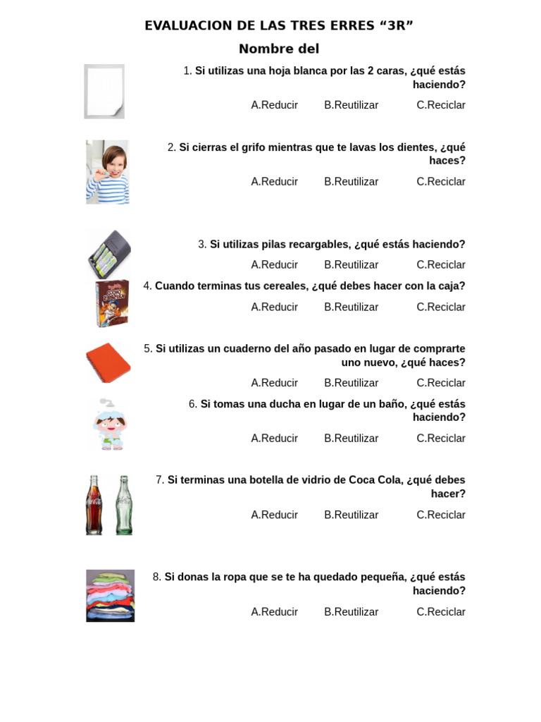Evaluacion de Las Tres Erres "3R" | PDF