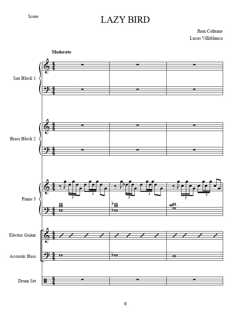 Lazy Bird Partitura | PDF