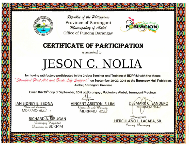 First Aid Training of CBDRP | PDF