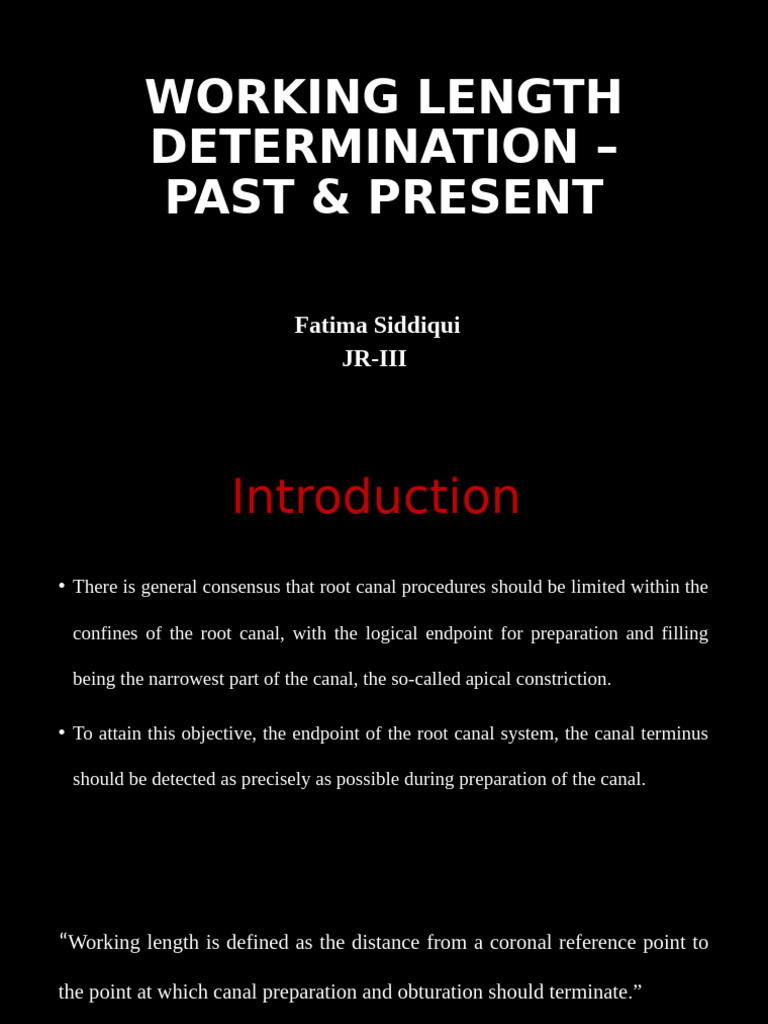 Working Length Determination | PDF