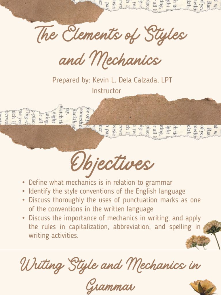 The Elements of Styles and Mechanics | PDF