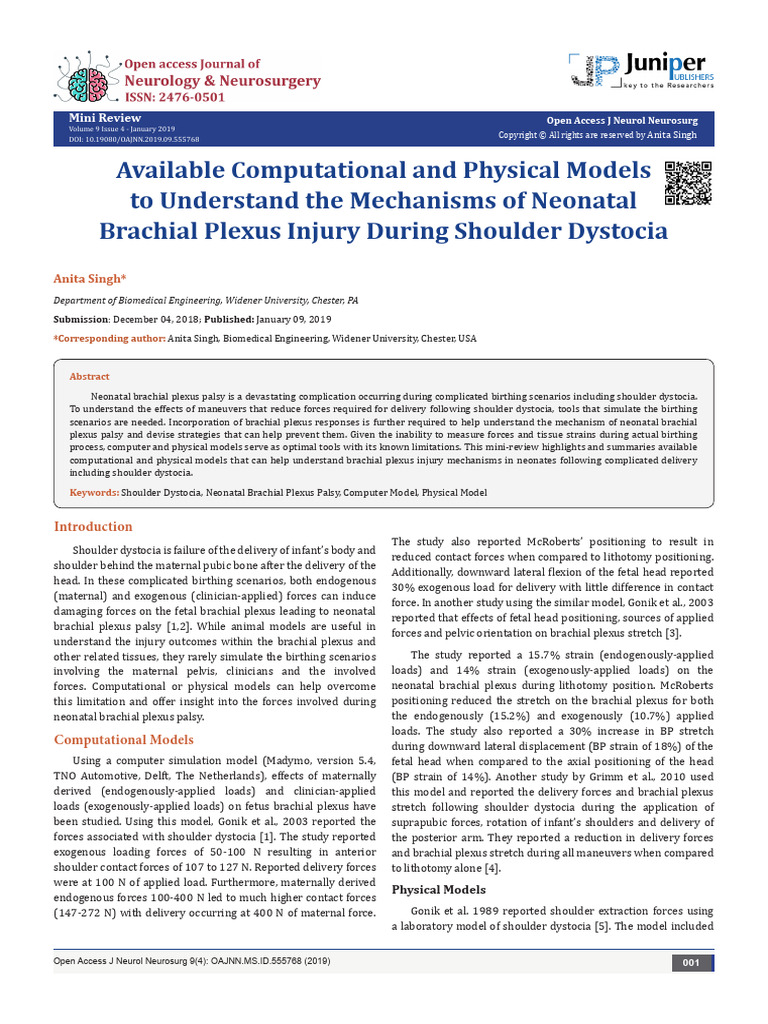 2018 - Singh - Available Computational and Physical Models To Understand The Mechanisms of ...