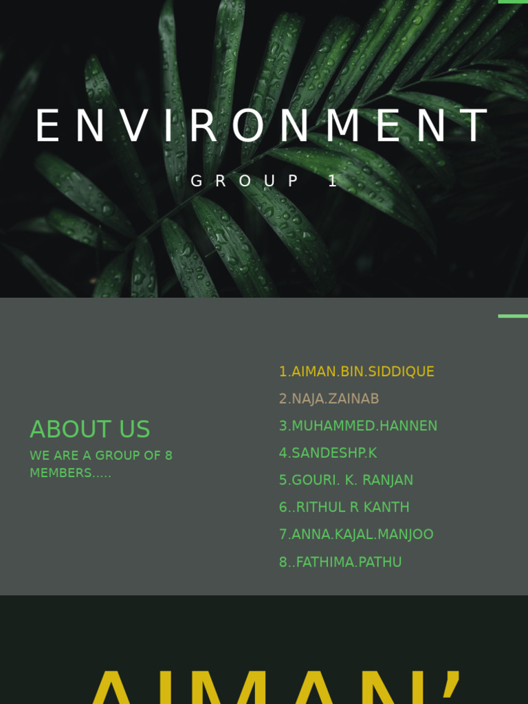 Science Environment Project Presentation | PDF