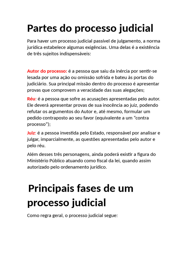 Partes Do Processo Judicial | PDF