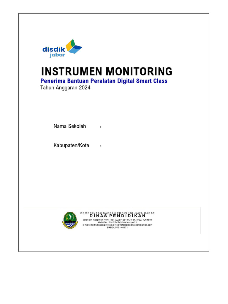 Instrumen Monev Peralatan Digital Smartclass | PDF