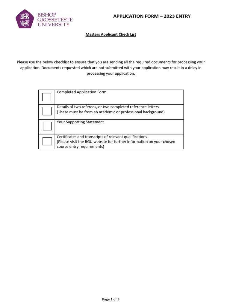 MA in Health and Social Care Leadership 2023 Application Form | PDF
