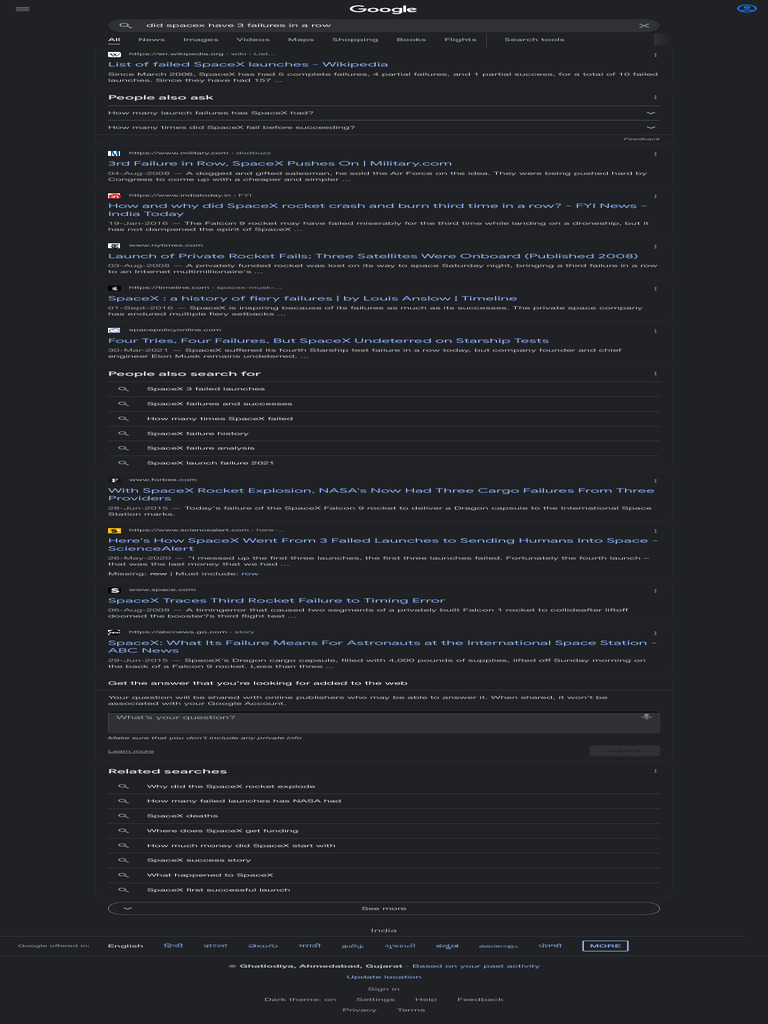 Did Spacex Have 3 Failures in A Row - Google Search | PDF
