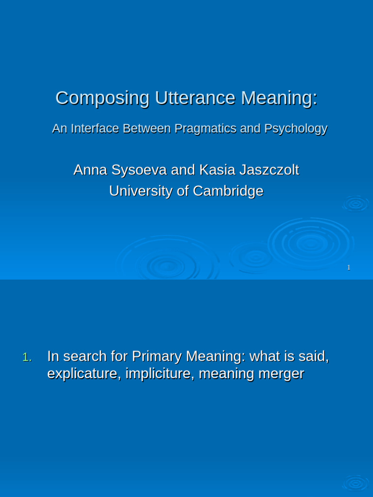 Composing Utterance Meaning | PDF | Semantics | Philosophy