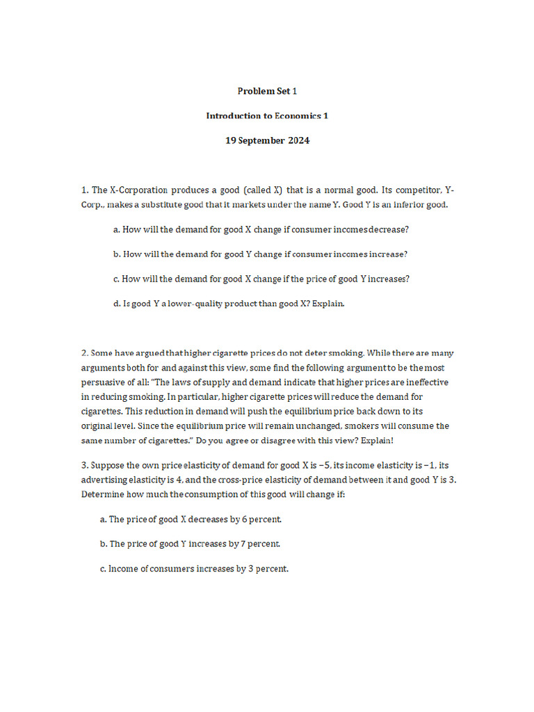 Problem Set 1 EP 1 | PDF