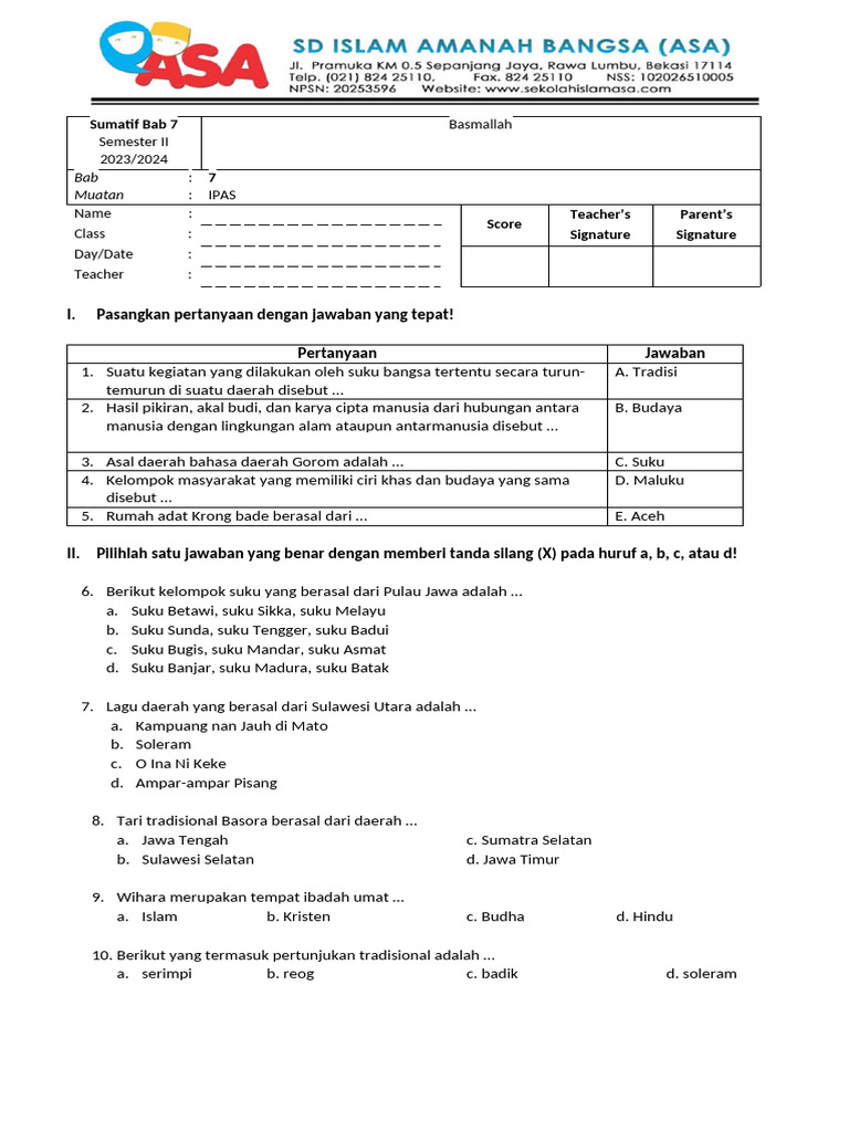 Soal Sumatif Ipas Bab 7 | PDF
