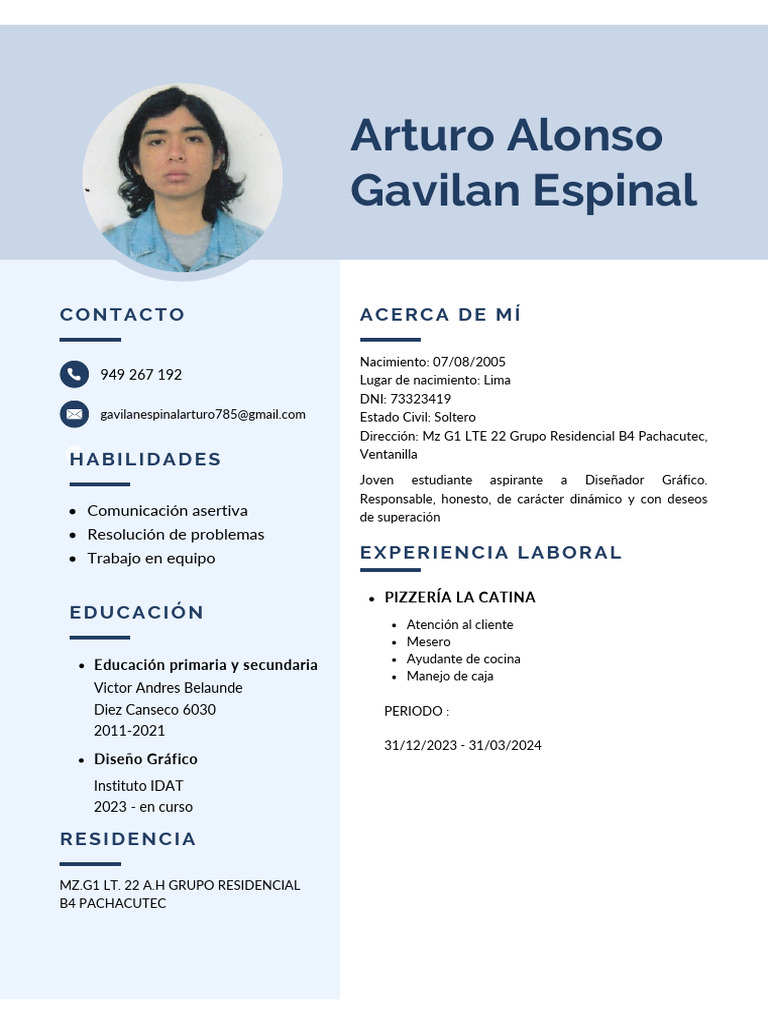 Currículum Vitae CV Arturo Gavilan Espinal | PDF