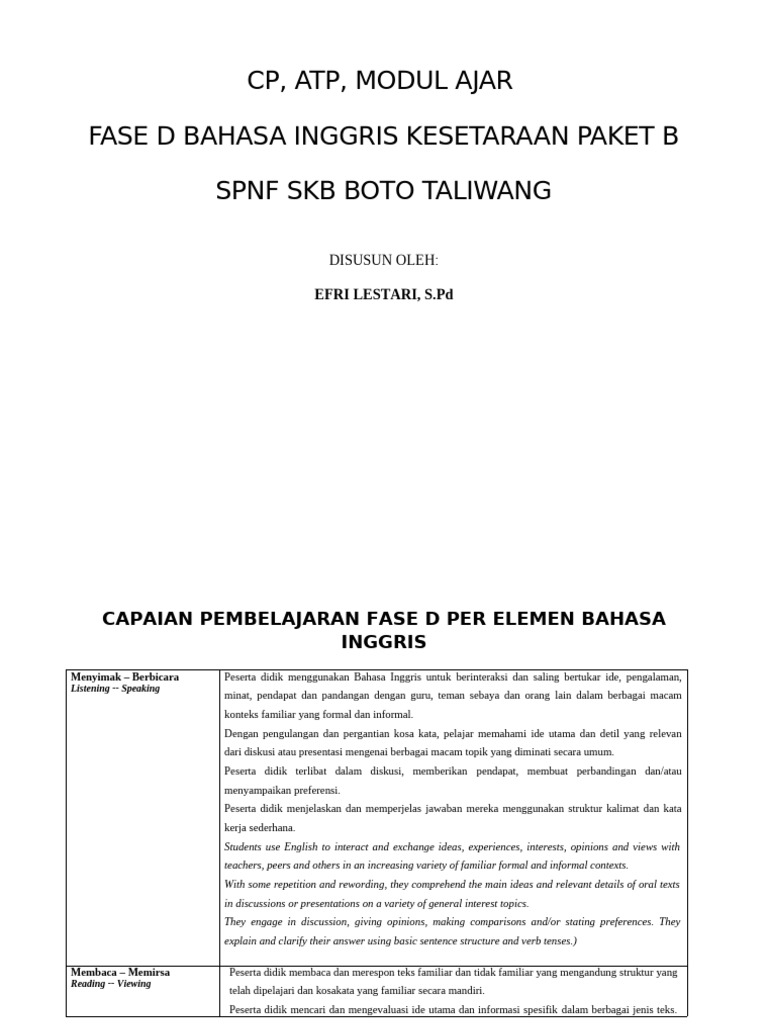 CP Atp BHS Ing Paket B Efri | PDF