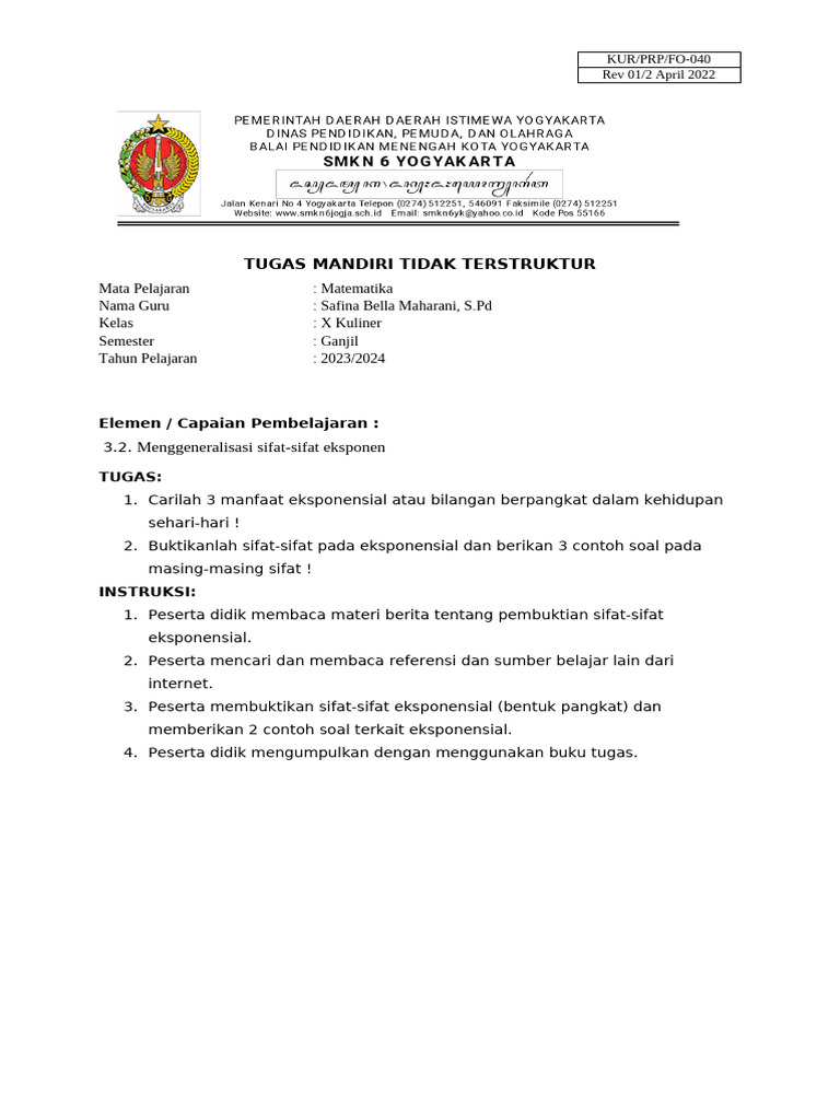 Tugas Mandiri Tidak Terstruktur | PDF