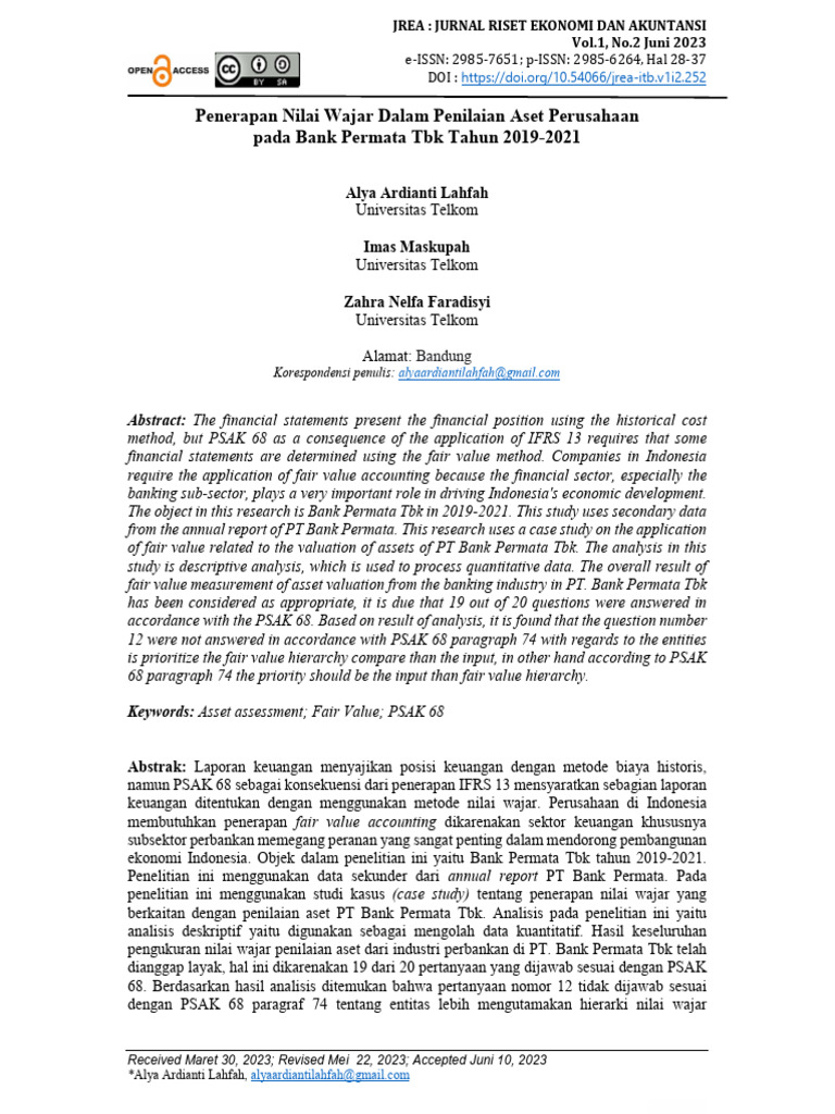 JREA - VOLUME 1, NO. 2, JUNI 2023 Halaman 28-37 | PDF