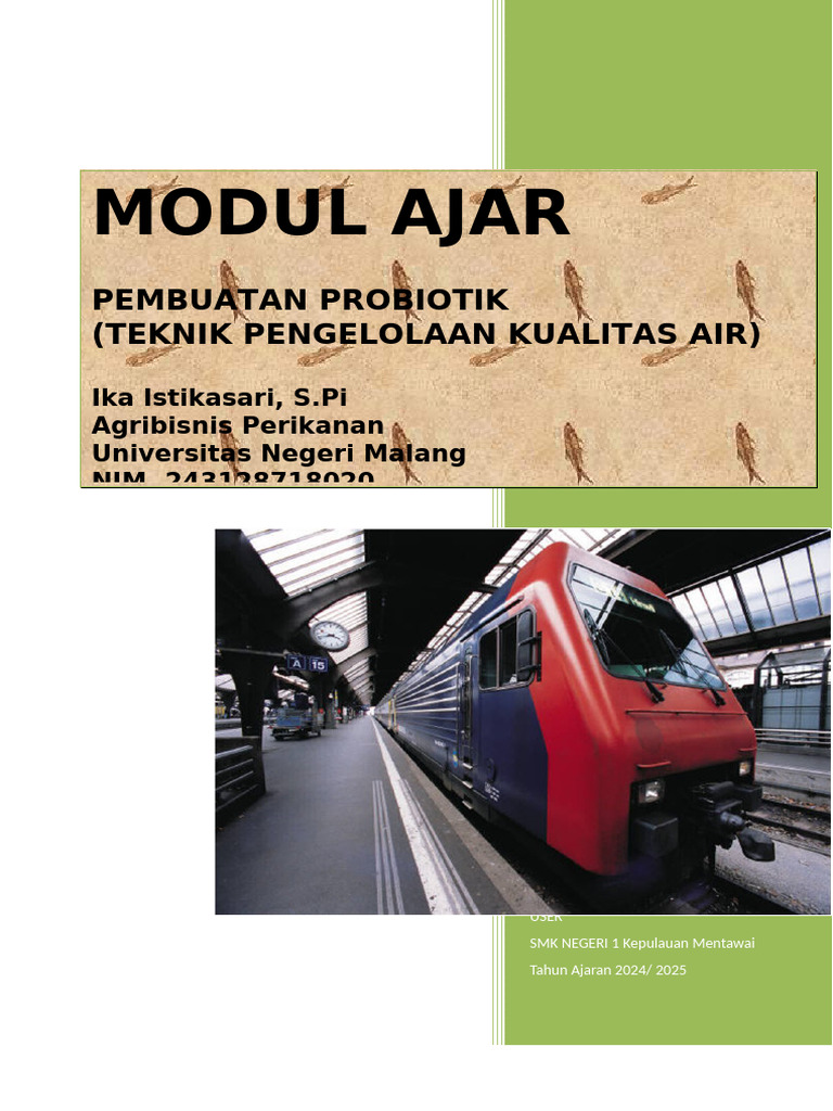 Modul Ajar PJBL PROBIOTIK AGRIBISNIS PERIKANAN - IKA ISTIKASARI - 02 | PDF