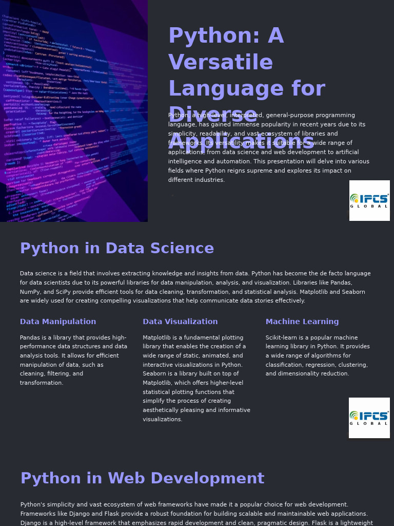 Python A Versatile Language For Diverse Applications Pdf 