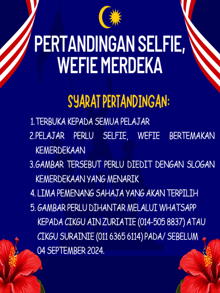 Blue Red Illustrative Happy Merdeka Day Instagram Post | PDF