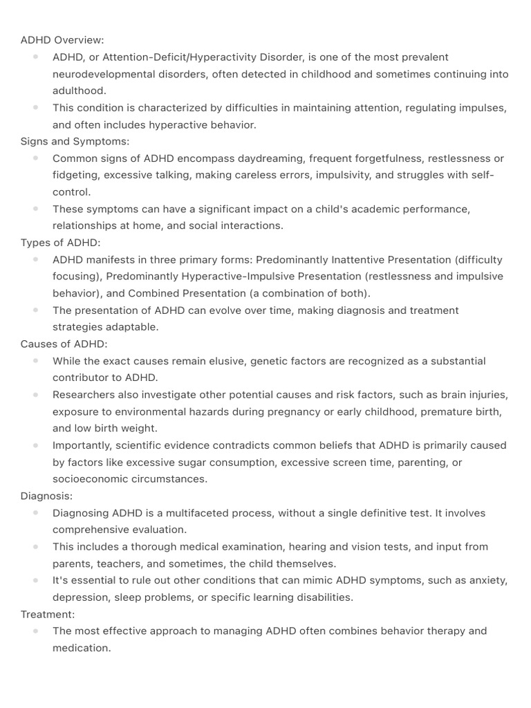 ADHD Overview: PDF | PDF
