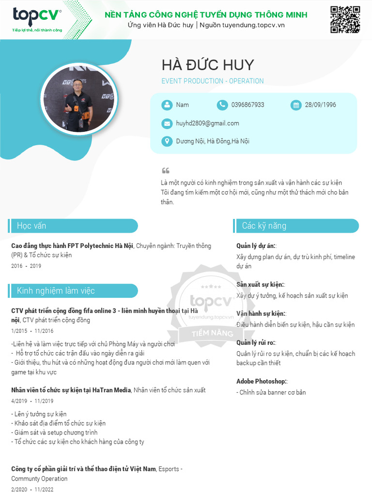 Ha Duc Huy TopCV - VN 190424.133536 | PDF