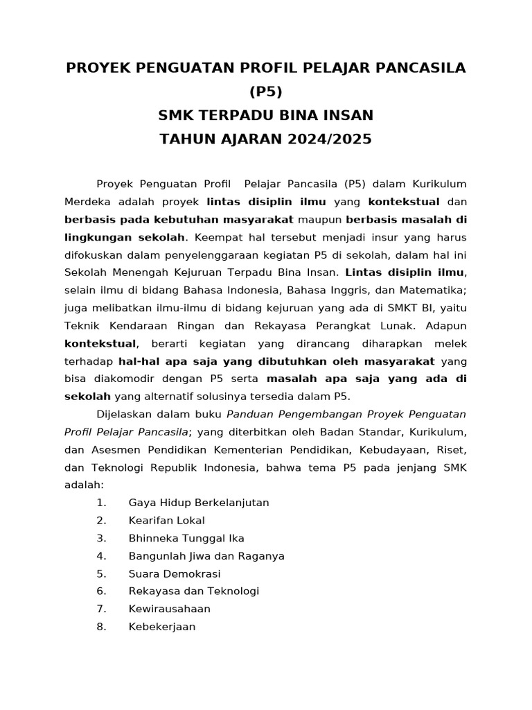 Projek Penguatan Profil Pelajar Pancasila | PDF