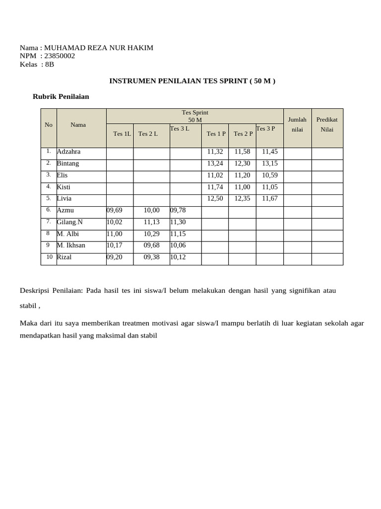 TUGAS 1 Tes Pengukuran Dan Evaluasi Pendidikan Jasmani | PDF