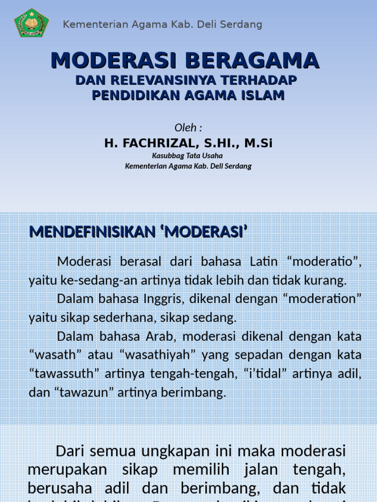 Moderasi Beragama Guru Pai | PDF