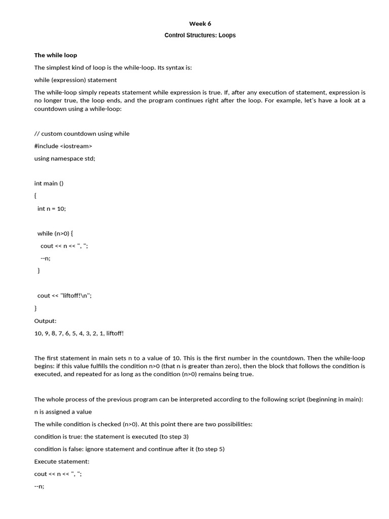 CPROG 1 Week-6 | PDF