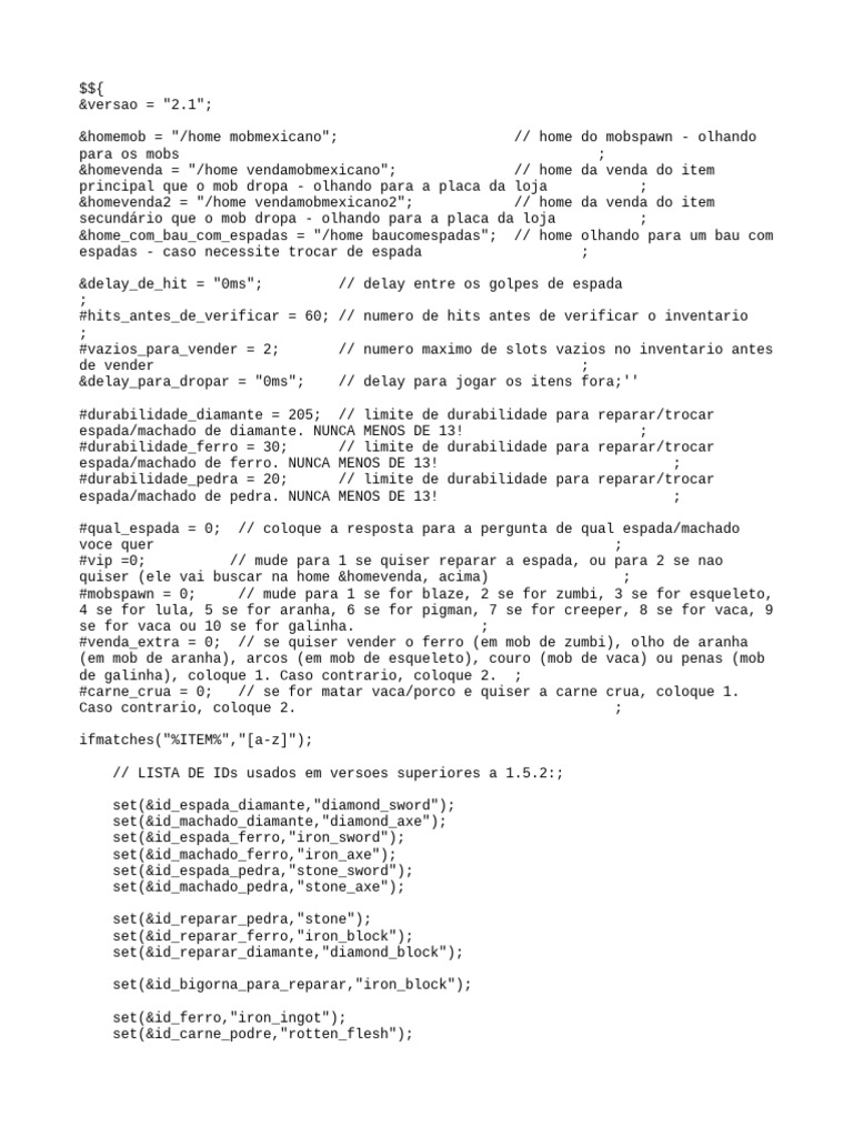 JAVA Macro Mod Código | PDF