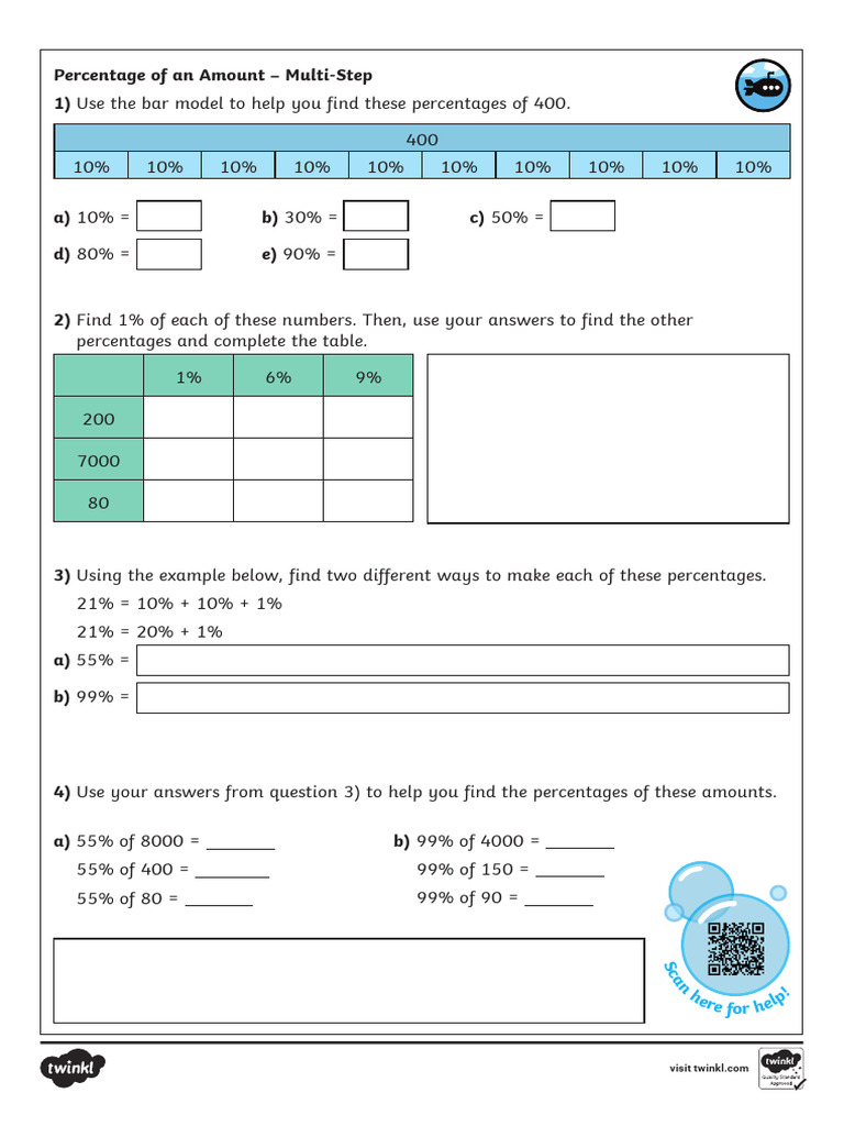 Horizontal - Percentage of An Amount - Multi-Step | PDF