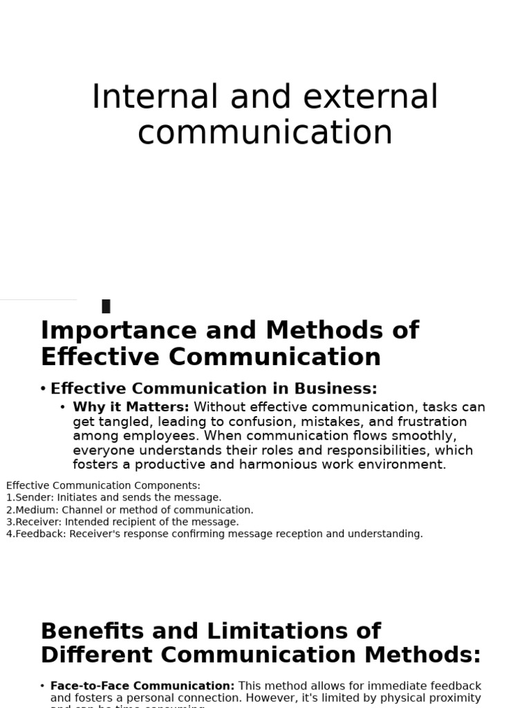 Internal and External Communication | PDF