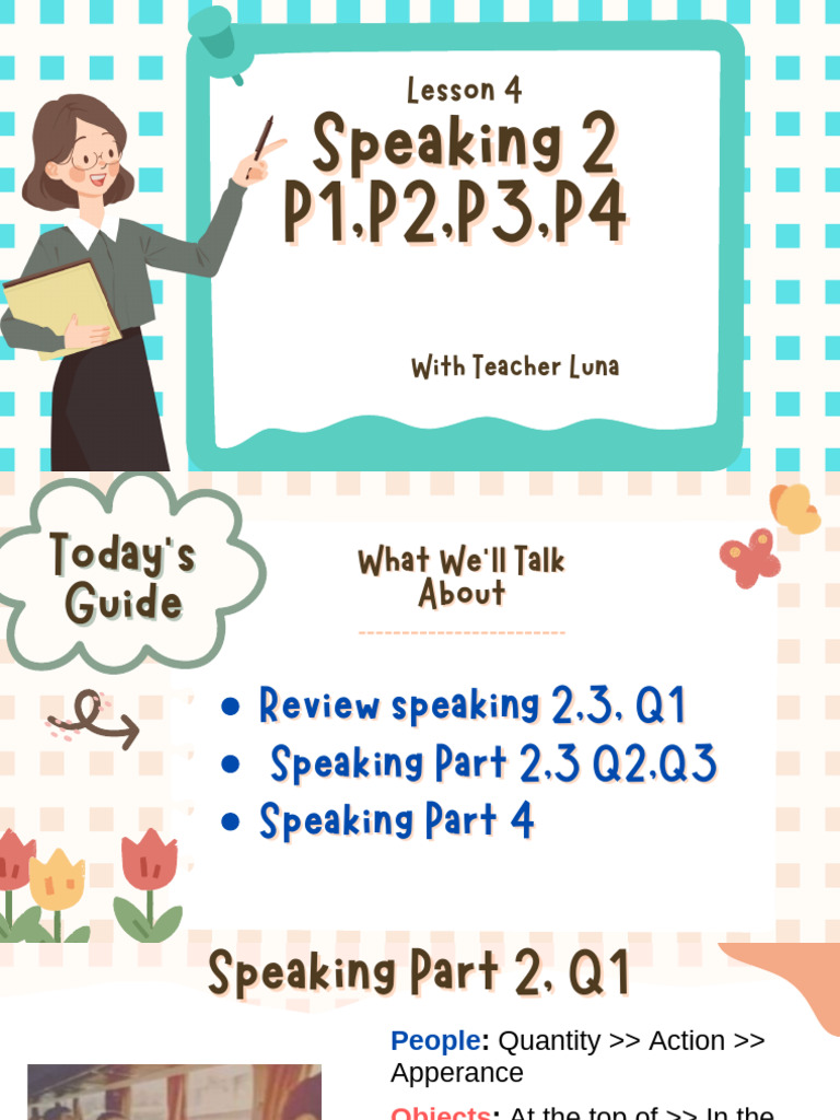 Lesson 4_Speaking 2 Part 1,2,3,4 | PDF
