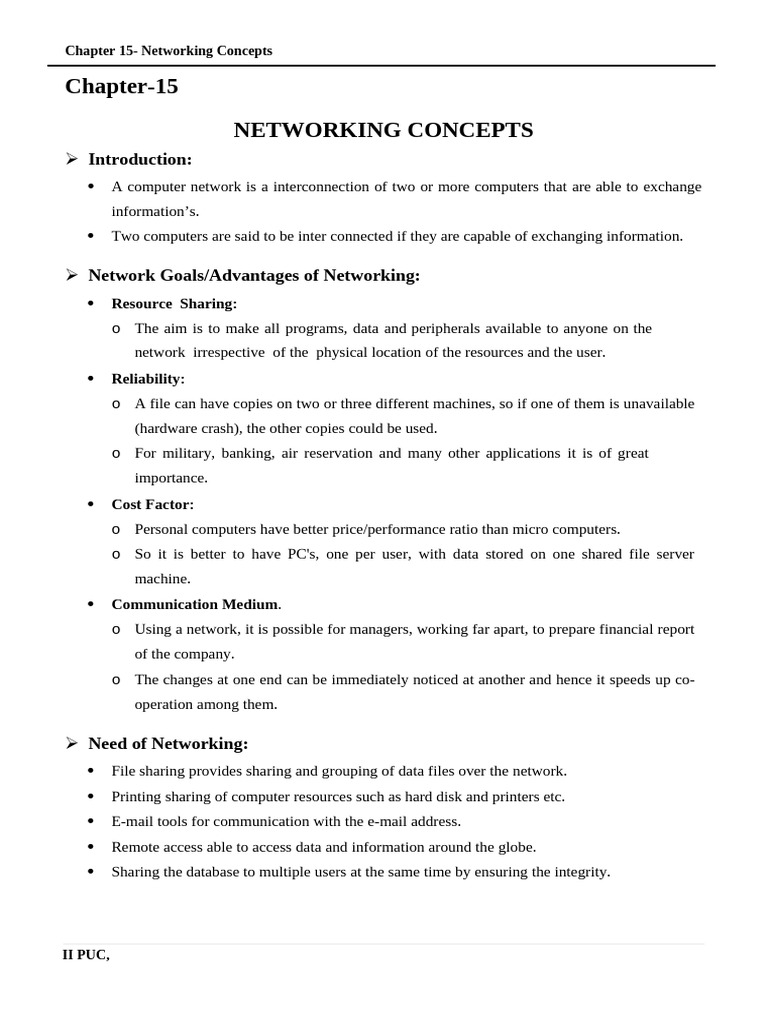 Chapter 15 Networking Concepts | PDF | Internet Protocol Suite | Network Topology
