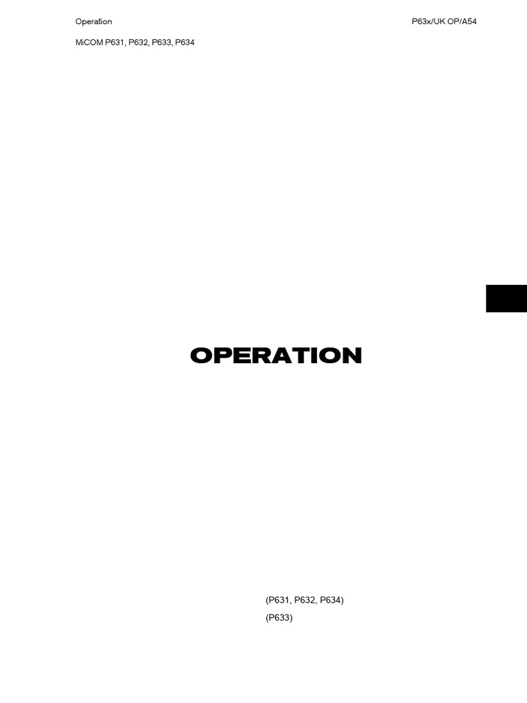 Operation: Operation P63X/Uk Op/A54 Micom P631, P632, P633, P634 | PDF
