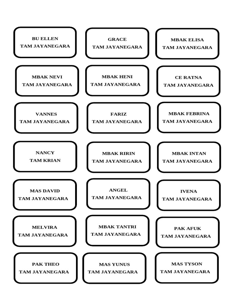 CETAK NAMA UNDANGAN | PDF
