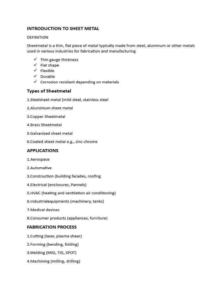 Introduction to Sheet Metal | PDF