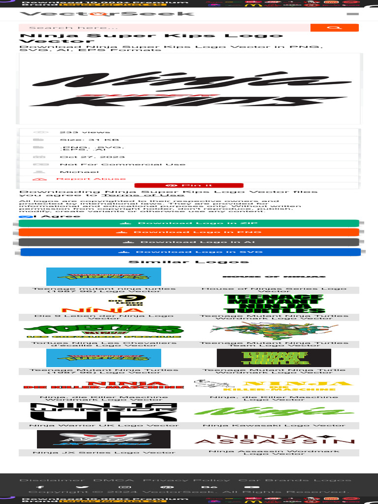 Ninja Super Kips Logo Vector - (.Ai .PNG .SVG .EPS Free Download) | PDF