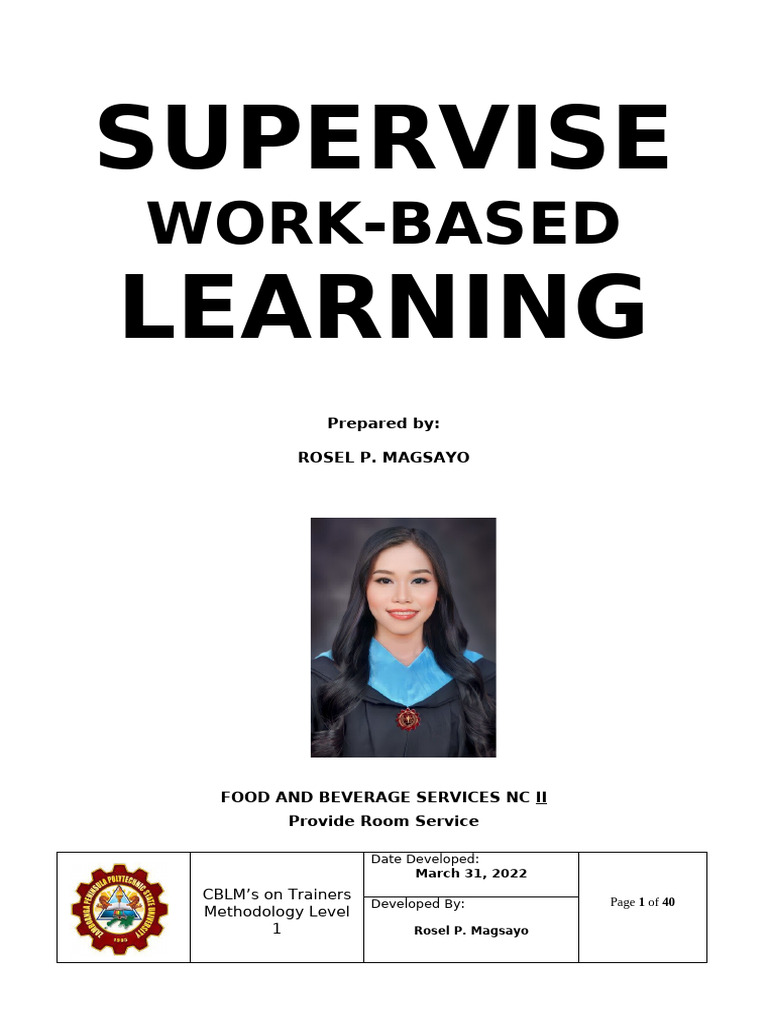 Supervise Work Based Training Guide | PDF