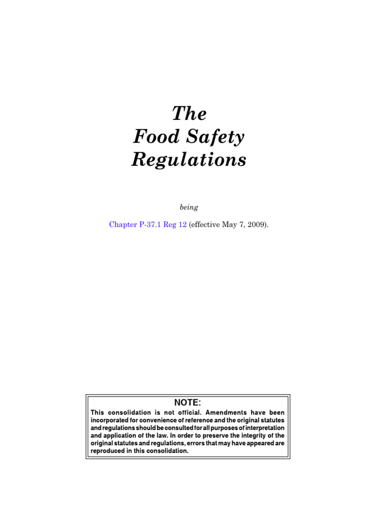 Food Safety Sask | PDF