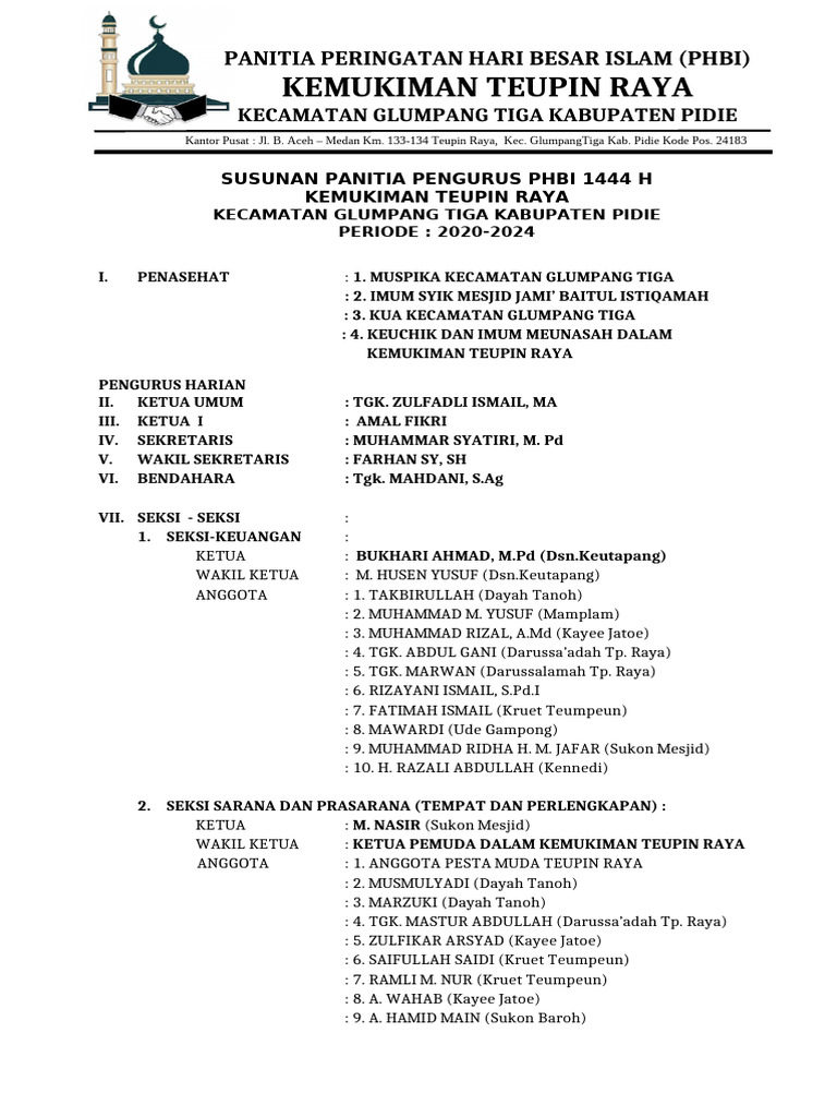 Susunan Pengurus | PDF