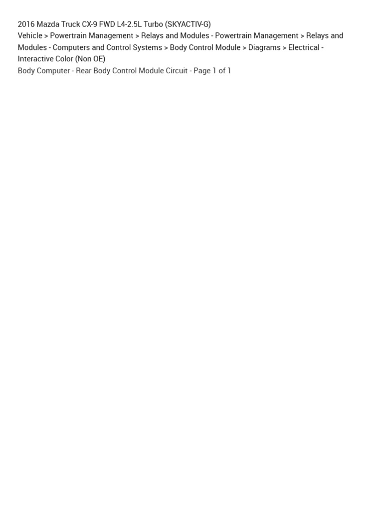 Body Computer - Rear Body Control Module Circuit (Body Control Module ...