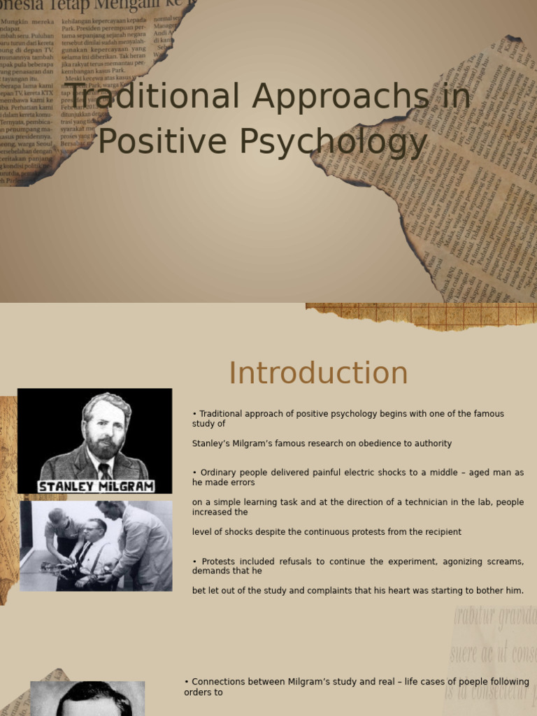 Traditional Approaches in Positive psychology | PDF
