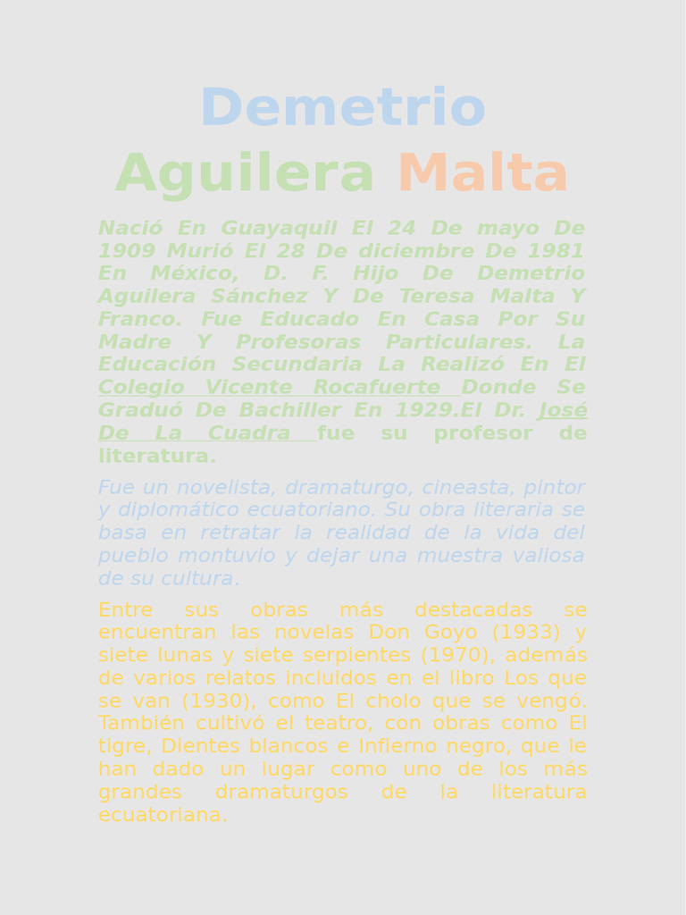 Demetrio Aguilera Malta | PDF