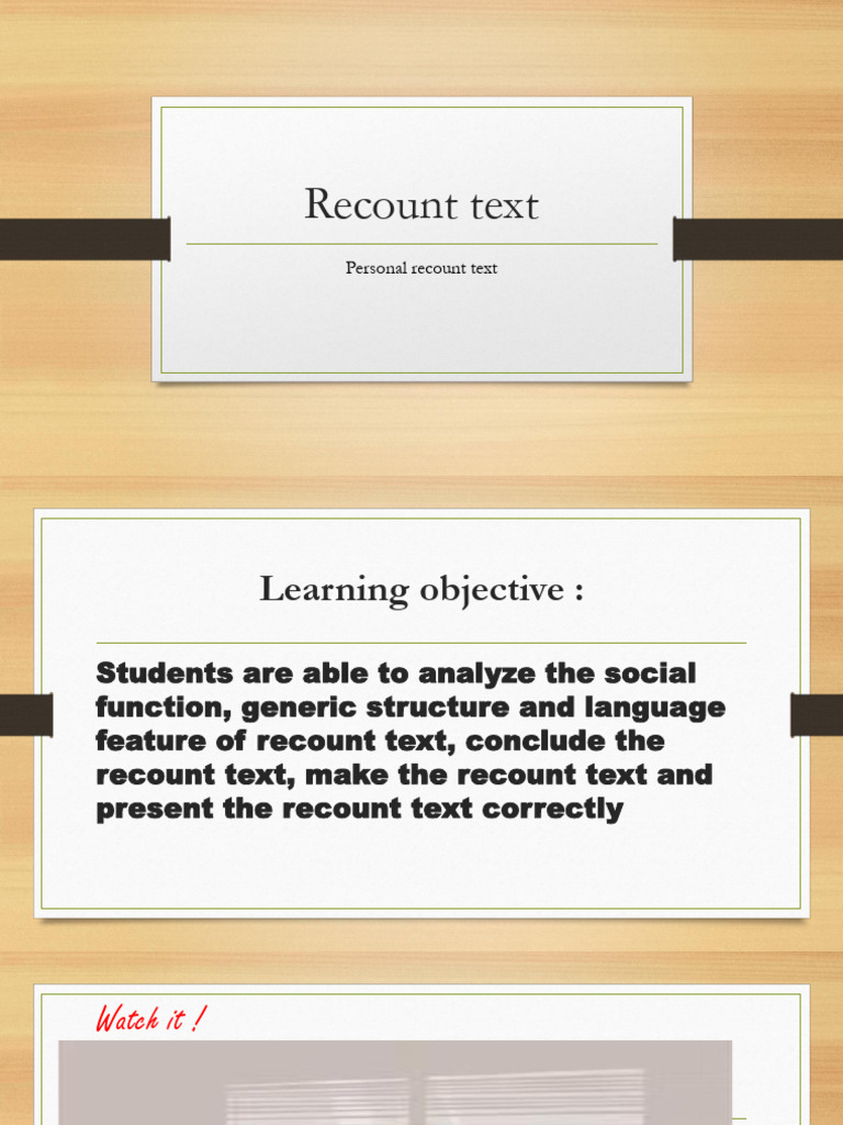 Recount Text - PDF Version | PDF