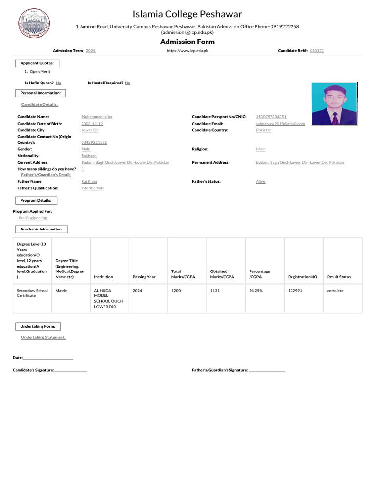 Admission Application - PDF | PDF