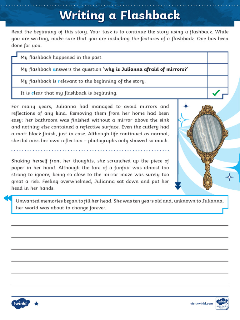UKS2 Writing A Flashback - Differentiated Activity Sheets | PDF