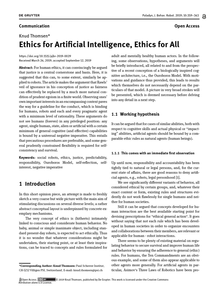 Ethics for AI: Justice and Responsibility | PDF | Artificial ...