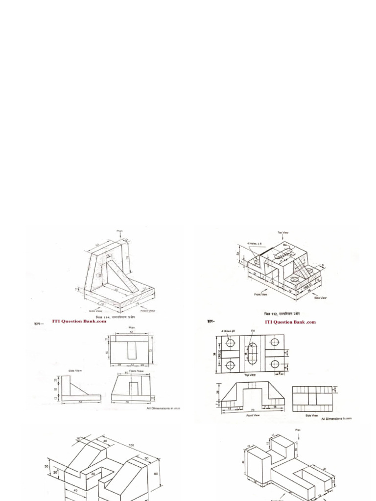 Orthographic Projection Practice | PDF