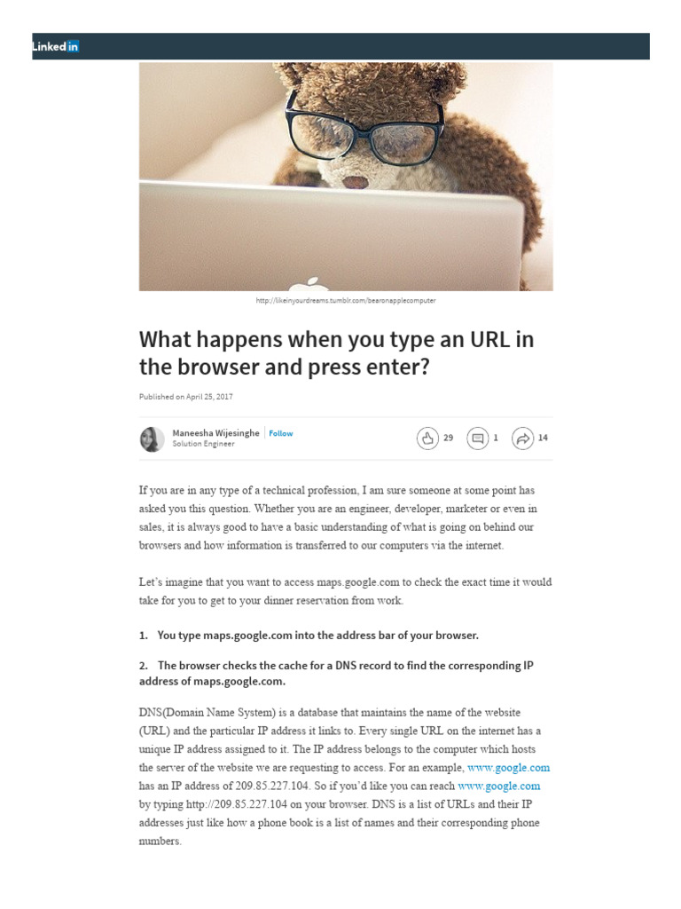 "URL to Webpage: How Browsers Work" | PDF | Transmission Control Protocol | Domain Name System