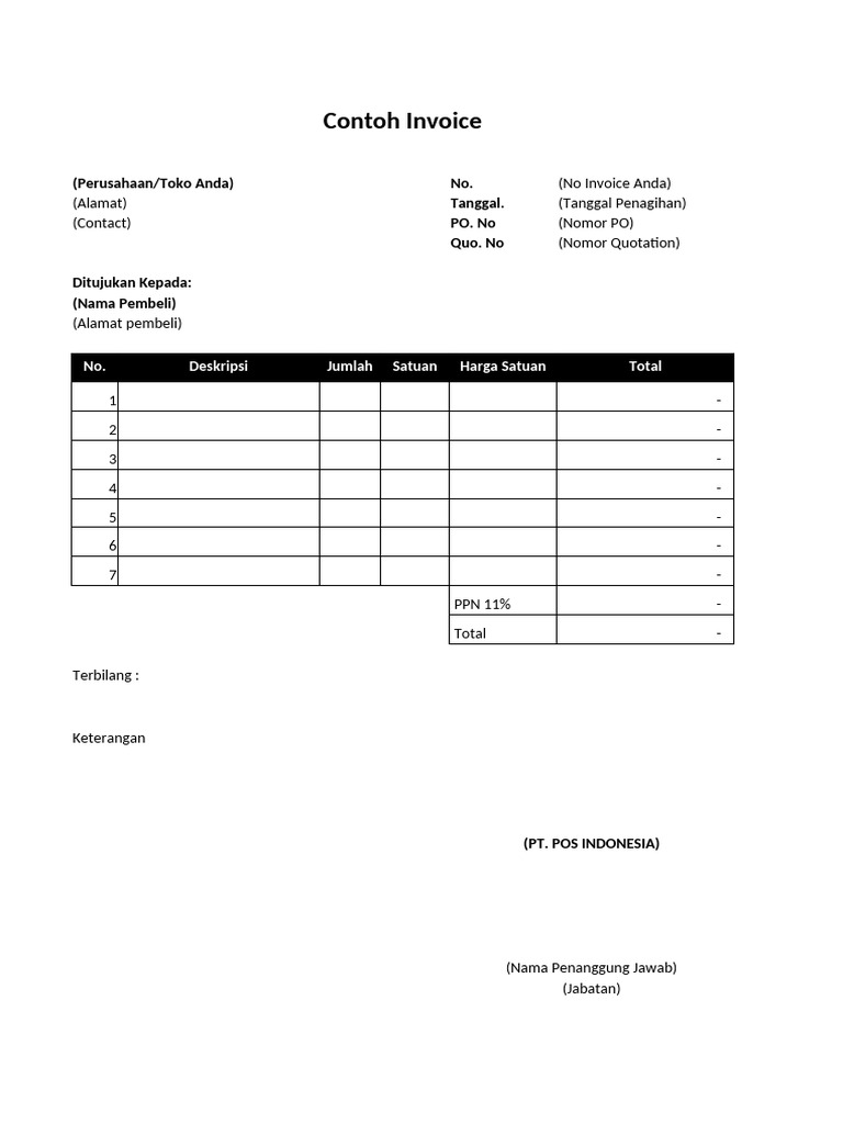 Invoice Kosong | PDF