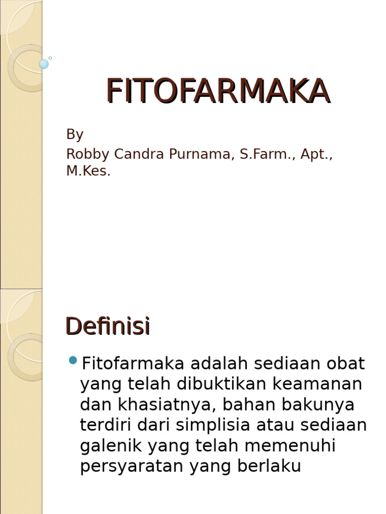 FG KK FKK Xii Fitofarmaka | PDF